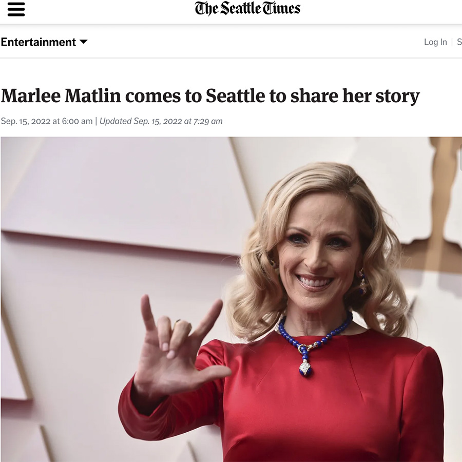 Marlee Matlin comes to Seattle to share her story | The Seattle Times ...