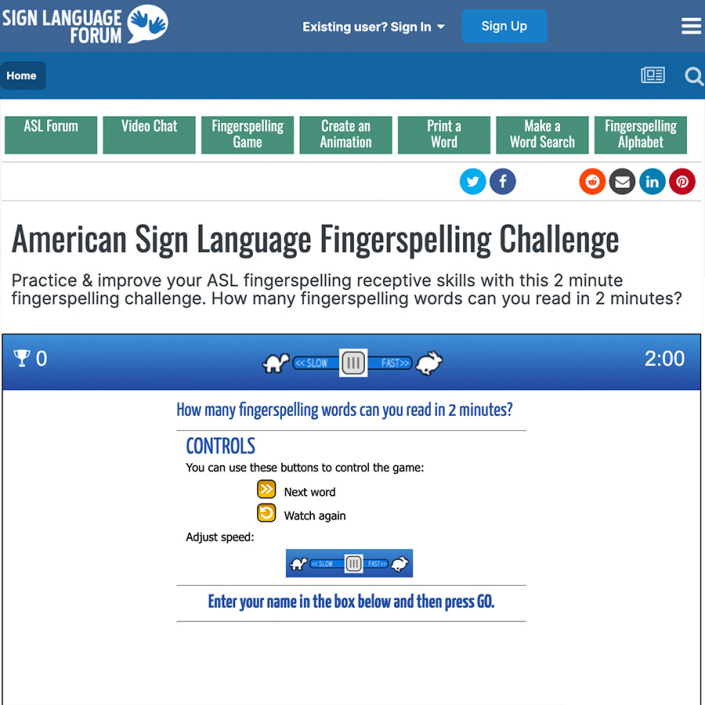 American Sign Language (ASL) Discussion Board | ASL Fingerspelling game ...