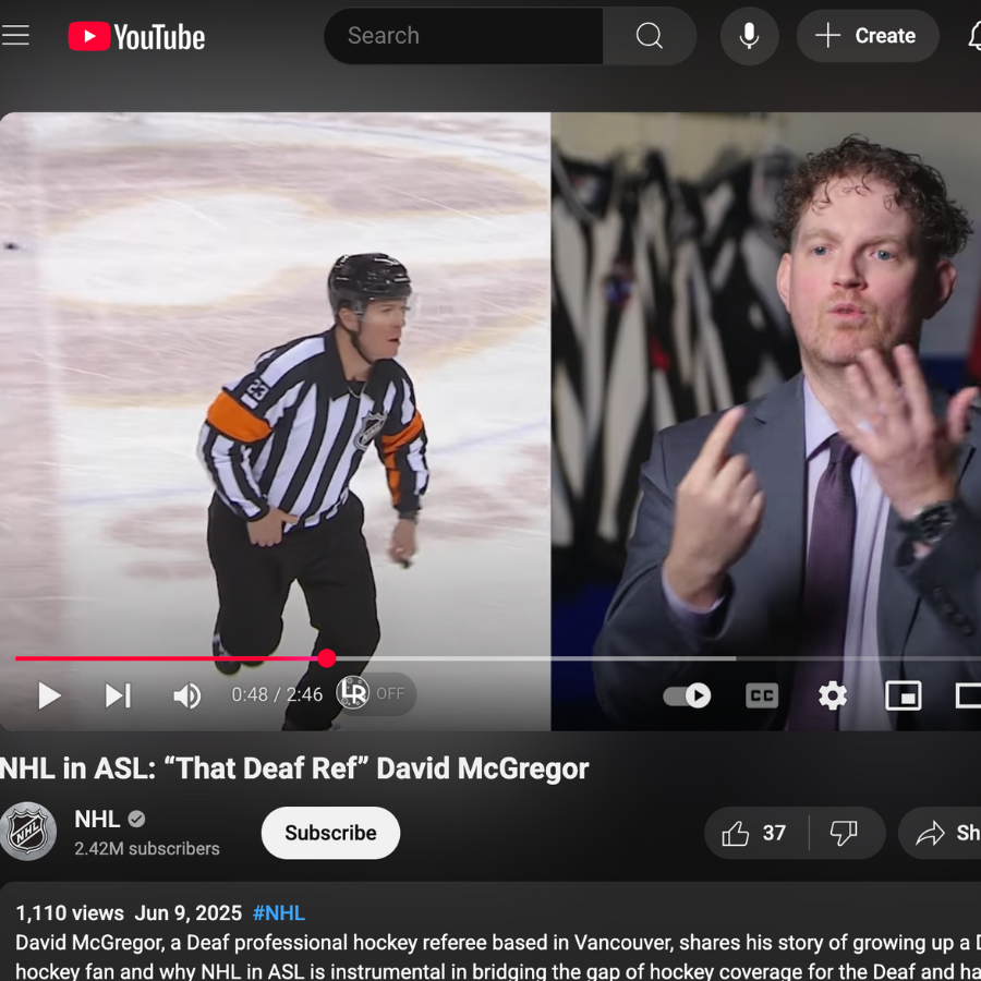 NHL in ASL: “That Deaf Ref” David McGregor | YouTube – NHL – NeoHear